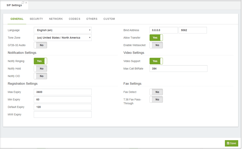 SIP Settings - VitalPBX Wiki